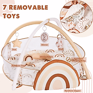 Crisschirs 6-in-1 XL Large Baby Gym & Ball Pit, Play Mat & Play Gym, Combination Baby Activity Gym with Milestone Cards for Sensory Exploration and Motor Skill Development, Balls are not Included