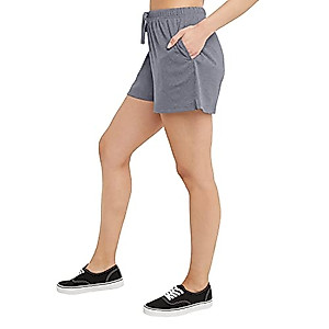 Hanes Women's Originals Tri-Blend Pockets, Lightweight Jersey Shorts, 2.5", Athletic Navy PE Heather, X Large