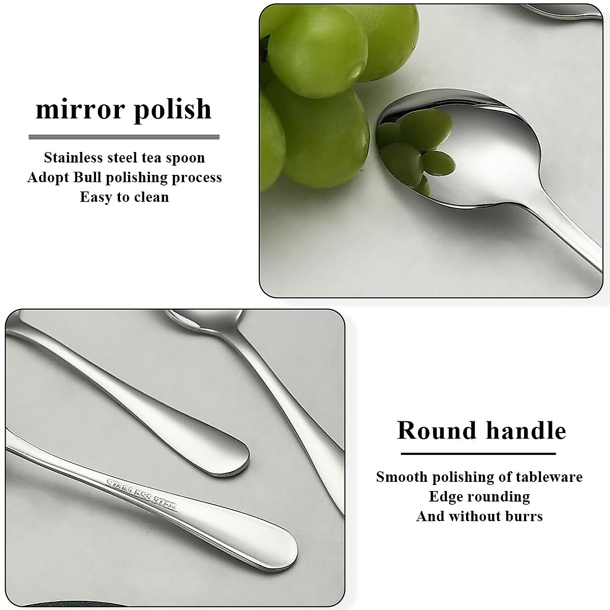 8 Piece Demitasse Espresso Spoons,4.7 Inches,Mini Coffee Spoons, 18/10 Stainless Steel Small Spoons for Dessert, Set of 8,Dishwasher Safe (Silver)