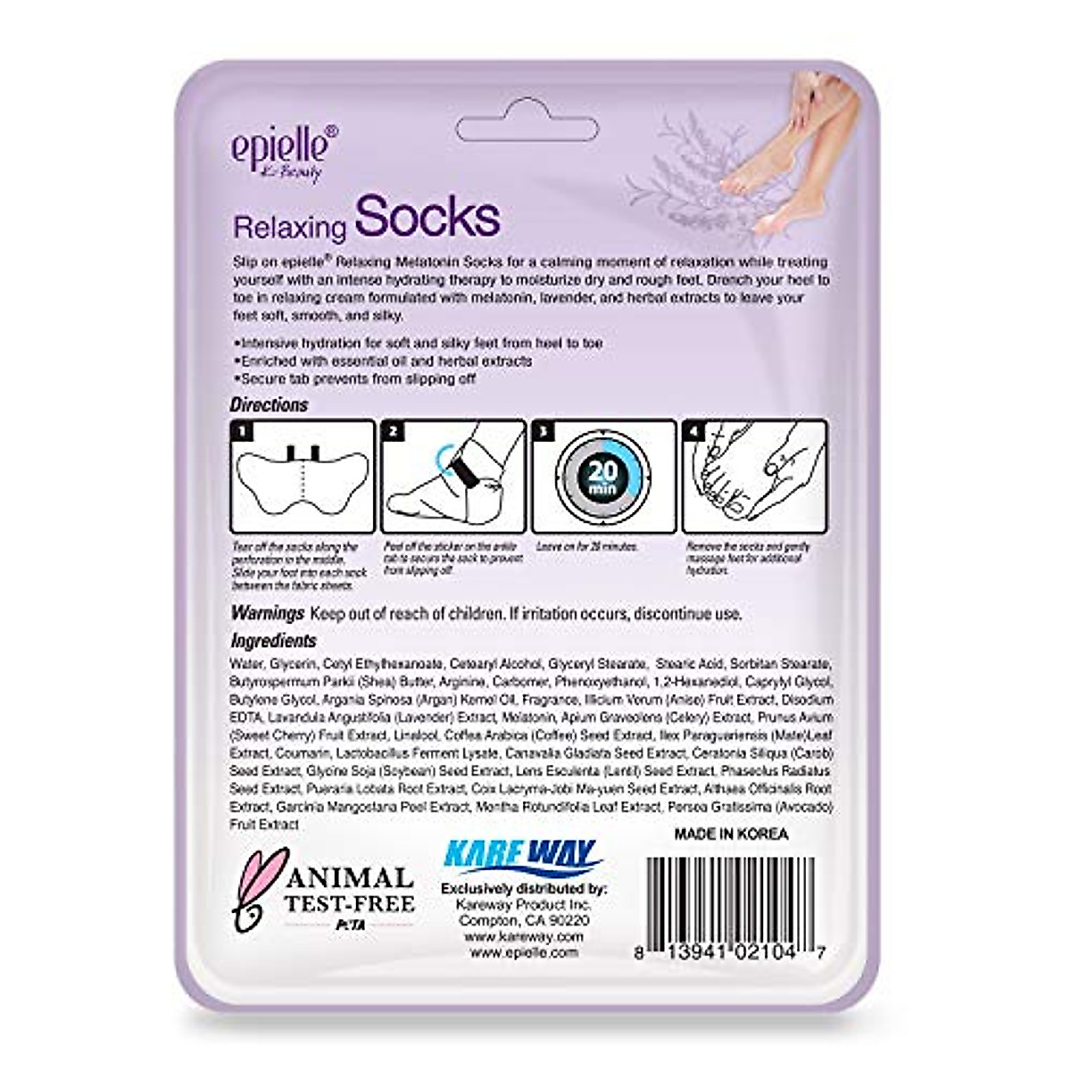 Epielle Relaxing and Nourishing Lavender and Hemp Socks and Gloves | Moisturizing and Relaxing Cream & Lotion | 12 Pack | Gift set for women, Spa Gift for women