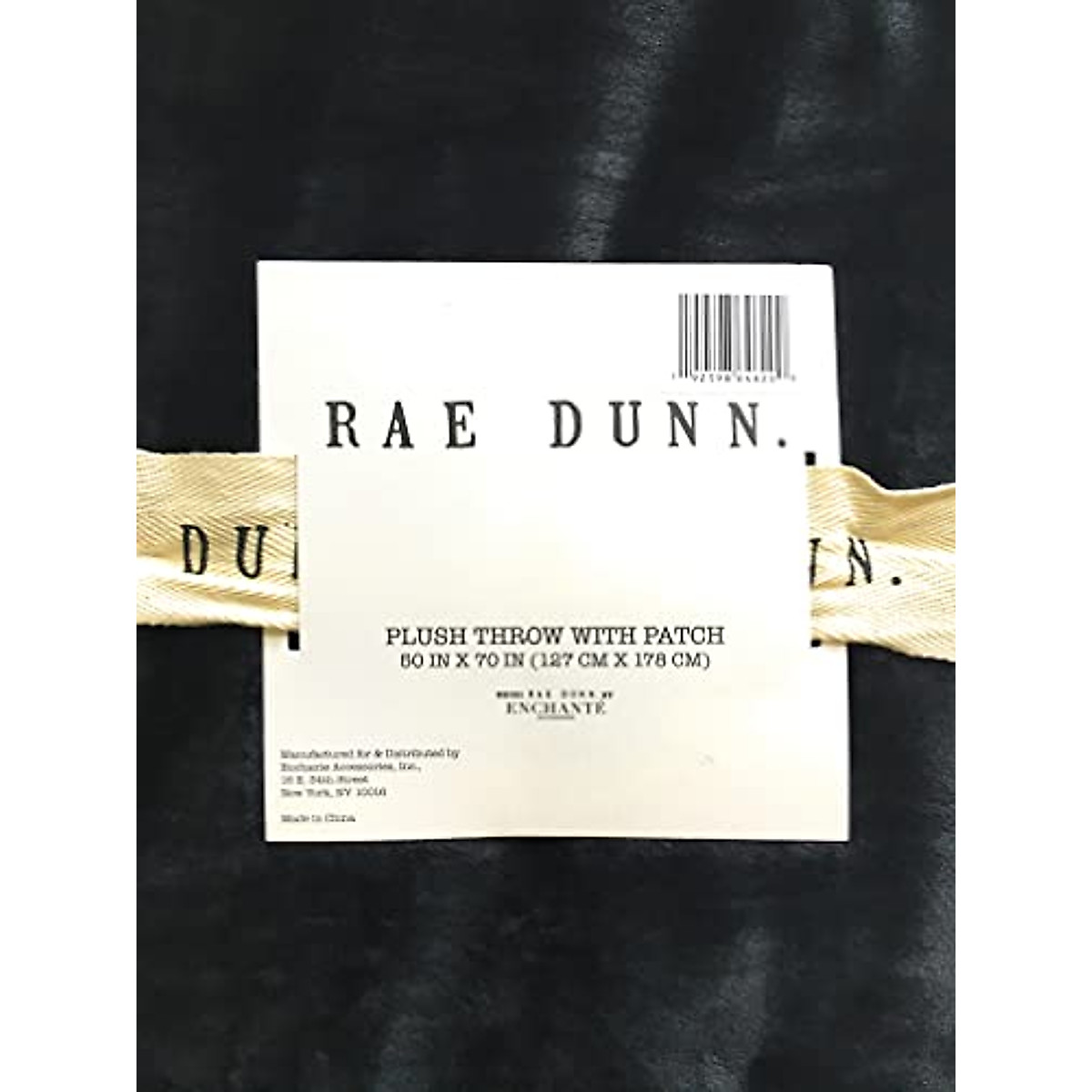 Rae Dunn Halloween Blanket/ with Squad Ghouls Embroidered patch/50”x70”/Black Color