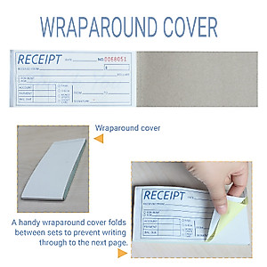 suituts [12 Books] Money and Rent Receipt Books, Pocket Size 2.75x6 Inch 2-Part Carbonless Receipt Book for Small Business (50 Sets Per Book)