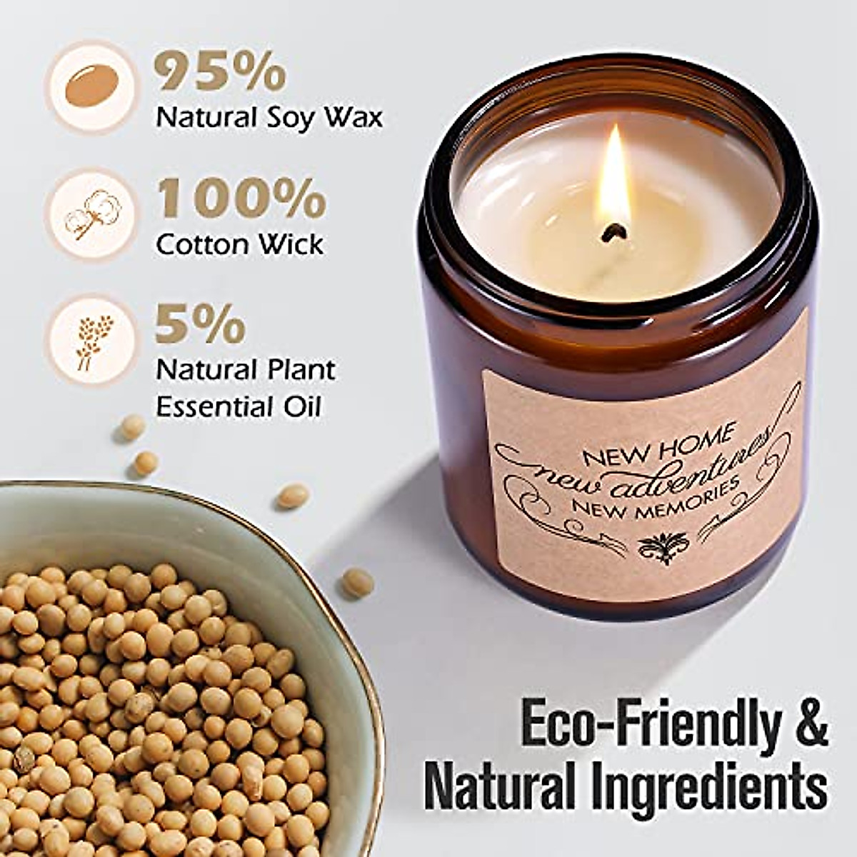 UOKPT House Warming Gifts New Home - Lavender Scented Candle Unique Housewarming Gift for First Apartment Welcome Home Presents Ideas for Women Men Moving Gift for Homeowner Neighbor Best Friend