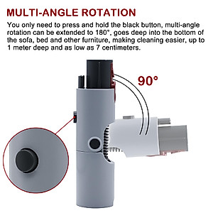 Coodss Bottom Adapter for Dyson V7 V8 V10 V11 V15 Vacuum Accessories Cleaner Quick Release Top Adaptor Low Reach Cleaning Tool, Grey