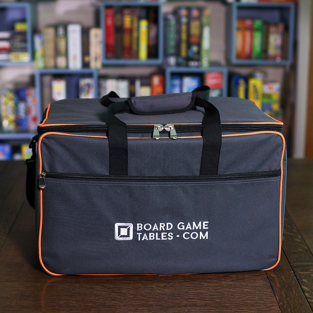 Board Game Bag - Allplay/BoardGameTables.com - [Backpack/Luggage Slip] - Padded Board Game Carrier (Oxford Gray)