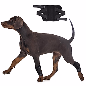 (S/M) Dog Leg Brace for Back Leg, Canine Hock Brace for Rear Legs with Dual Metal Strips, Joint Warps Strong Support Help for Hind Leg Injuries Sprains Arthritis Torn ACL(1Pair)