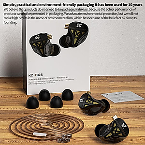 KZ DQS Wired Earbuds Dynamic Driver in Ear Monitor Headphone Semi-Open HiFi Bass Earphone 2pin 3.5mm Gaming Earbuds (Without Mic)