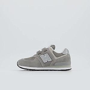 New Balance Kid's 574 Core Hook and Loop Sneaker, Grey/White, 1 Wide Little Kid