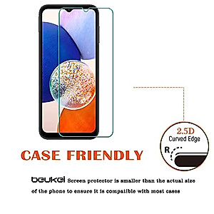 beukei (3 Pack) Compatible for Samsung Galaxy A14 5G / Galaxy A14 Screen Protector Tempered Glass, Touch Sensitive,Case Friendly, 9H Hardness