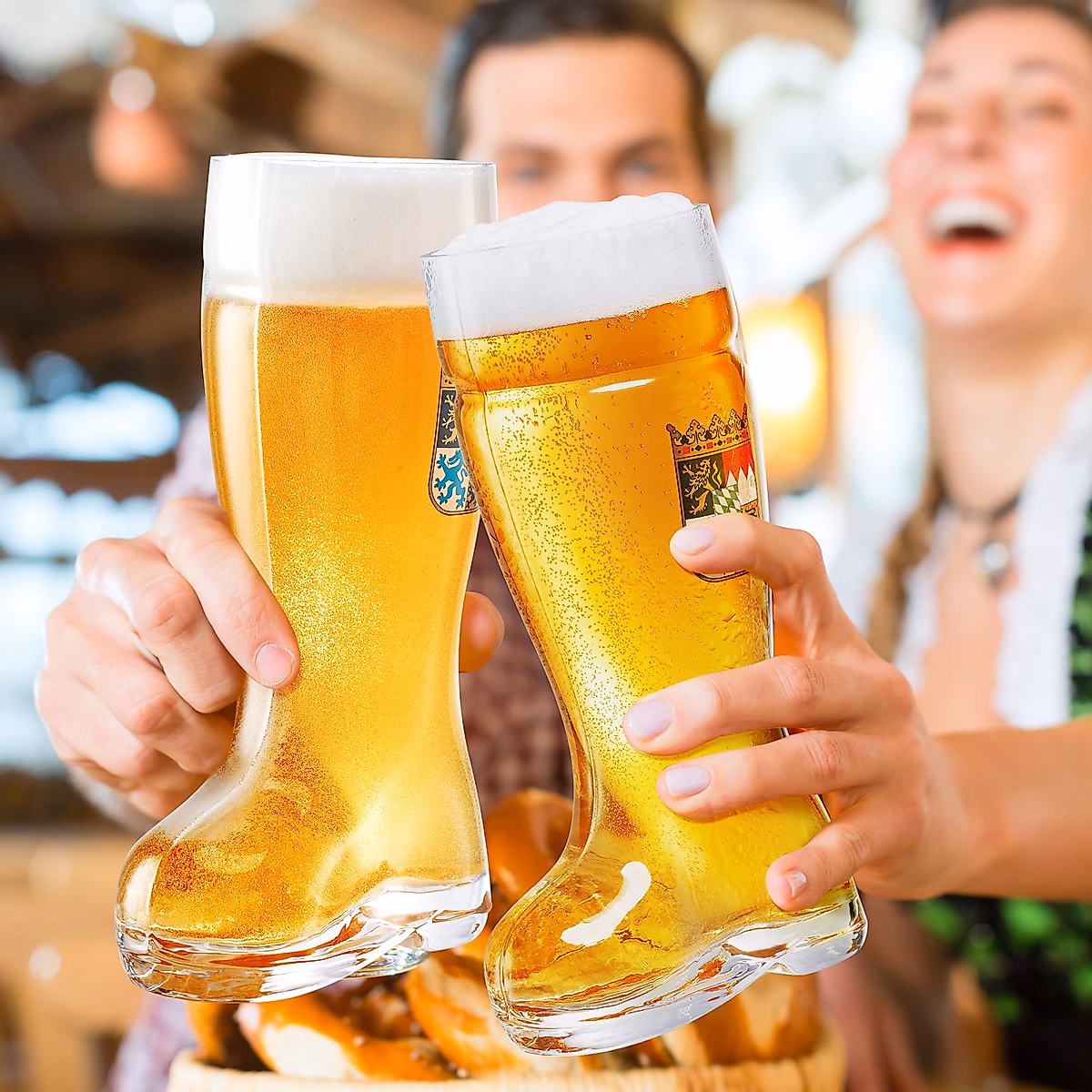 Burns Glass Das Boot Beer Glass for Oktoberfest, 1.35 Liter Large Beer Mug, Funny Restaurants German Stein Beer Glasse Great Bachelor Party Gift, Set of 1