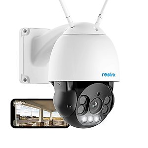 REOLINK RLC-523WA - PTZ Cameras Outdoor for Home Security, 5MP Wired WiFi Security Camera, 1920p, Auto Tracking, 5X Optical Zoom, AI Motion Detection, 2.4/5Ghz WiFi, Spotlights Color Night Vision