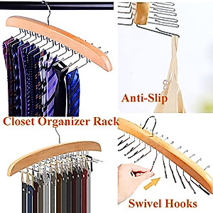 Tank Top Hanger Space Saving, 24 Large Capacity, Bra Hanger Organizers for Cami Tops, Ekezon 360° Rotating Foldable Metal Hooks Camisoles Hangers for Scarfs, Bras, Bathing Suits, Belts, Ties (Black)