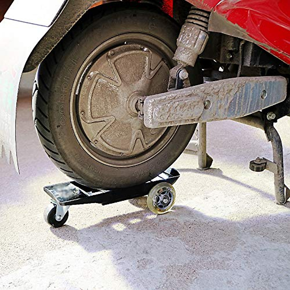 Pearlead ABS Tri-Dolly Motorcycle Wheel Moving Dolly with Fixed Belt Straps 330-lb Load Capacity
