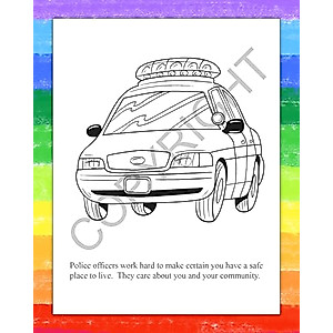 ZOCO - A Visit to The Police Station - Coloring Books (25 Bulk Pack, Without Crayons) - Games, Puzzles, Fun Activities, Gifts for Kids