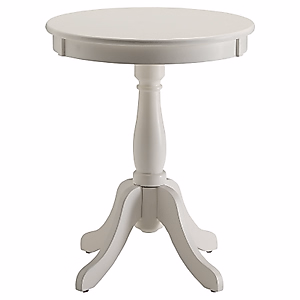 Acme Alger Round Wooden End Table in White