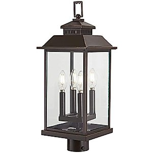 Minka Lavery Outdoor Post Lights 72596-143C Miner's Loft Exterior Post Lantern, 4-Light 160 Watts, Oil Rubbed Bronze
