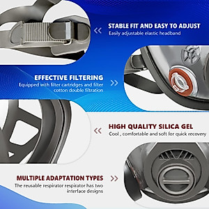 GZYZAMZ Anti-fog Full Face Respirator Gas Mask - with PA1 Activated Carbon Filters, Nuclear Gas Mask, Protection for in Organic Gas, Paint Spary, Chemical, Woodworking and other Work Protection