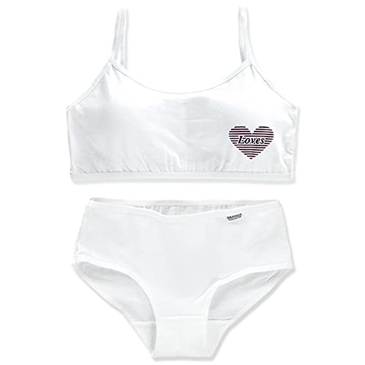 Girls’ Seamless Underwear Set - Training Bra and Matching Panties – Crop Cami Bralette and Briefs for 8-14 Age (6 Pcs) Type 2