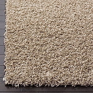 SAFAVIEH Athens Shag Collection 5'1" x 7'6" Beige SGA119G Non-Shedding Living Room Bedroom Dining Room Entryway Plush 1.5-inch Thick Area Rug