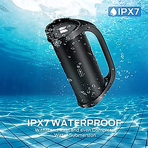 Monster Adventurer Max Bluetooth Speaker, IPX7 Waterproof Outdoor Bluetooth Speakers with Double Subwoofer, 100W Stereo Sound and Rich Bass, Wireless Bluetooth Speakers for Home, Party, Beach
