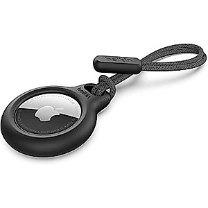 Belkin AirTag Case with Strap, Secure Holder Protective Cover- Black & AirTag Case with Key Ring, Secure Holder Protective Cover for Air Tag with Scratch Resistance Accessory - Blue