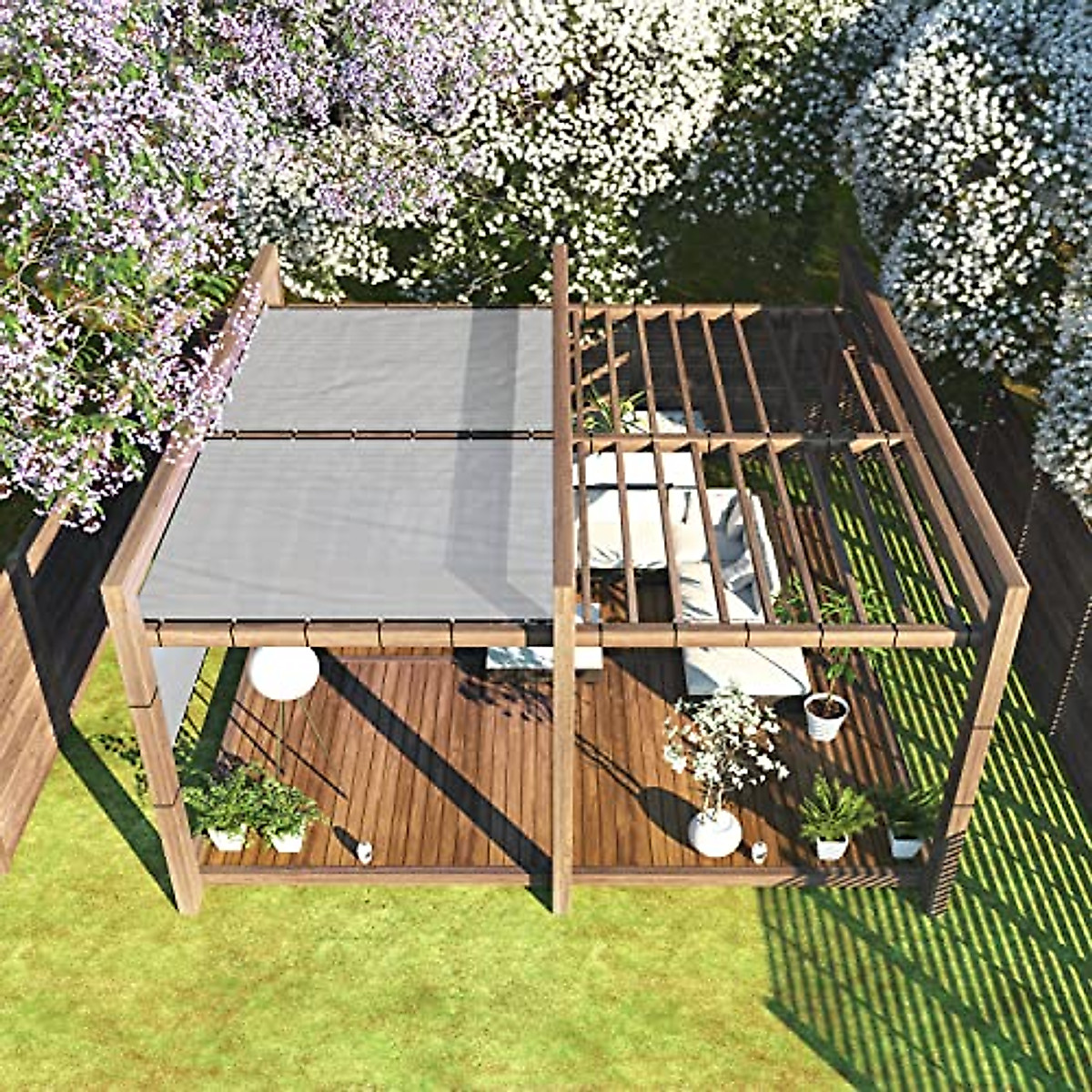 ColourTree 4' x 50' Grey Fence Privacy Screen Windscreen Cover Fabric Shade Tarp Netting Mesh Cloth - Commercial Grade 170 GSM - Heavy Duty - 3 Years Warranty - Custom