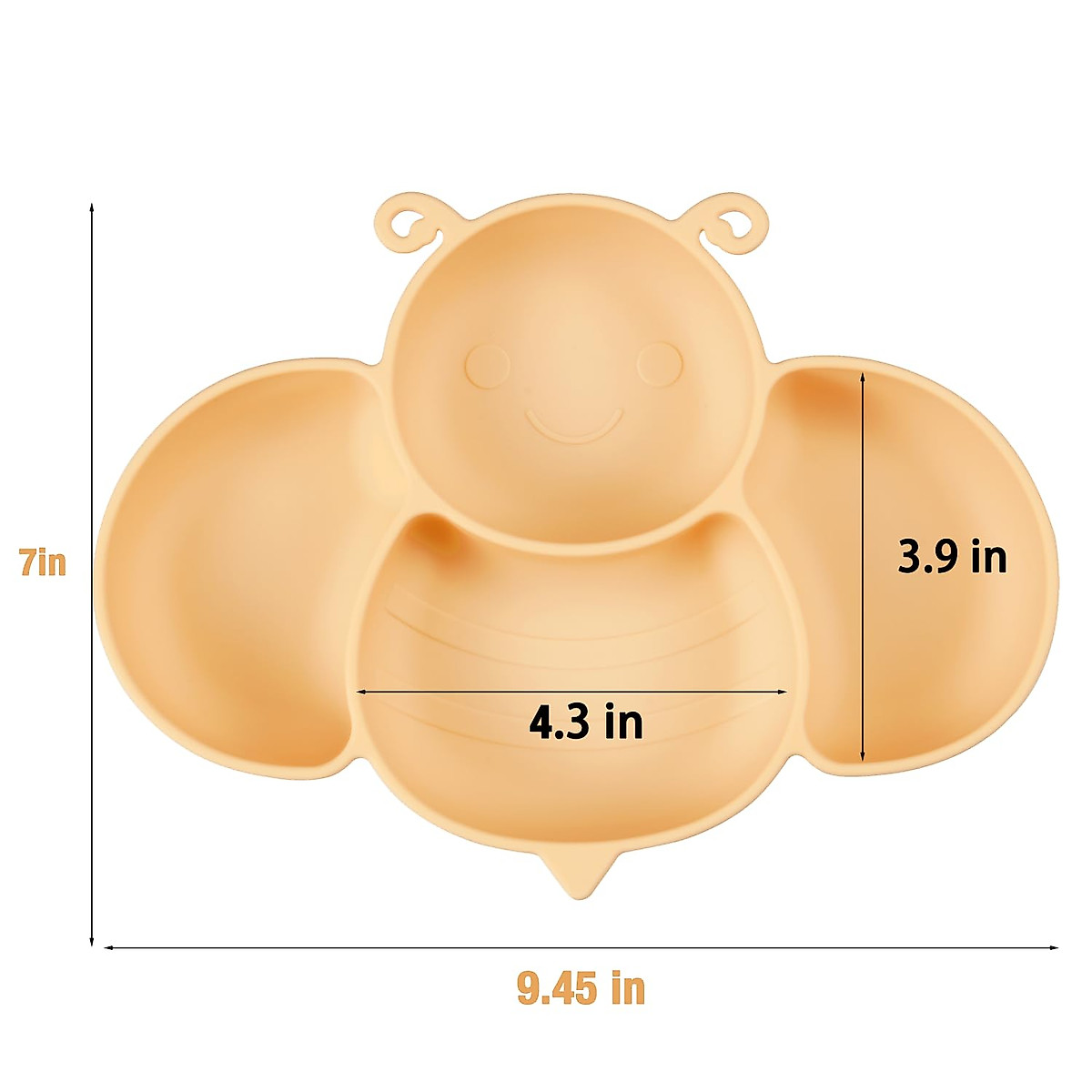 PandaEar Silicone Suction Plates with 3 Spoons Forks for Babies & Toddlers| Divided Unbreakable Toddler Plate| Baby Led Weaning Supplies Self Feeding Eating Utensils| BPA-Free