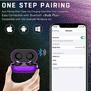 Urbanx Street Buds Plus True Bluetooth Earbud Headphones for BLU C5 - Wireless Earbuds w/Noise Isolation - Purple (US Version with Warranty)