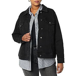 Amazon Essentials Women's Jean Jacket (Available in Plus Size), Black Wash, Medium
