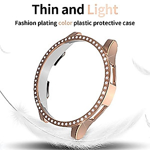 7pack Compatible for Samsung Galaxy Watch 4 Classic 46mm 42mm (2021) Diamond PC Plating Bumper Case Bling Crystal Diamonds Shiny Glitter Frame Hard Protective Cover (42mm(2021), 7pack)