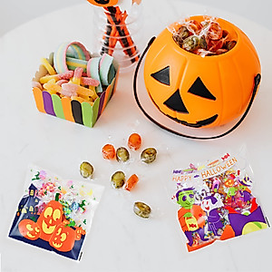 JOYIN 150 PCS Halloween Cellophane Treat Bags, Halloween Clear Self-adhesive Candy Bags, Halloween Plastic Cookie Bags for Trick or Treat, Halloween Goodie Bags for Party Favor Supplies