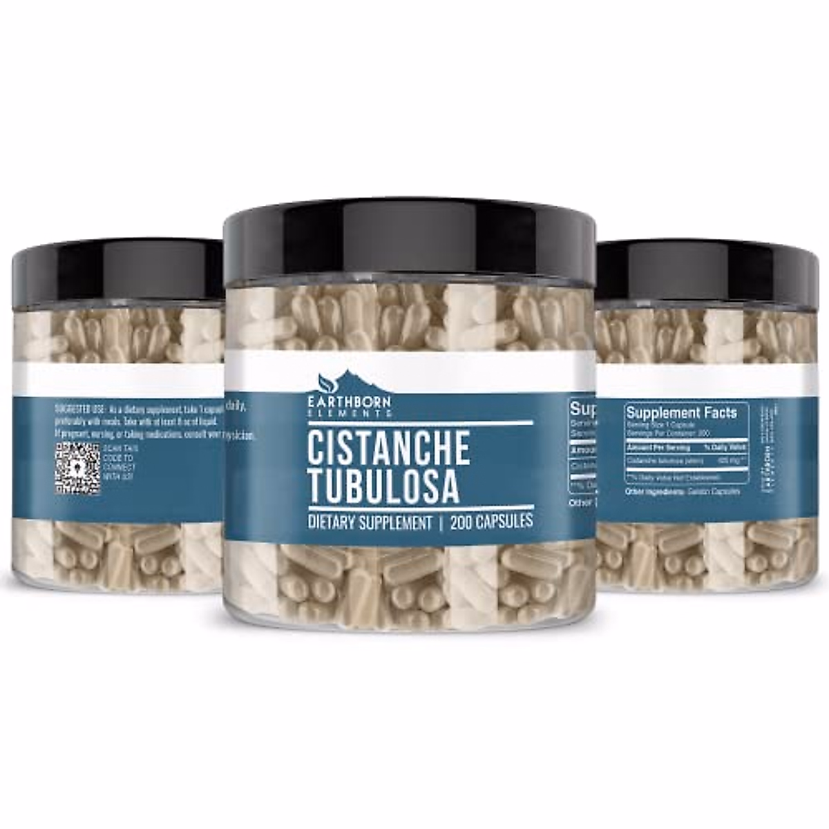 Earthborn Elements Cistanche Tubulosa (200 Capsules) Pure, No Fillers or Additives, Lab Verified