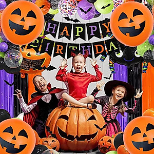 18 Inches 10pcs Halloween Balloons Orange Latex Balloons Halloween Pumpkin Balloon Halloween Party Birthday Decoration Supplies