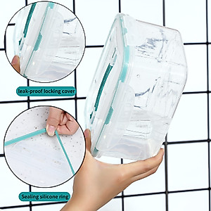 PENGKE Fruit Storage Containers for Fridge 5 Pack Plastic Fresh Produce Saver Refrigerator Organizer with Lids and Drain Colanders for Salad Berry Vegetables Meat Storage