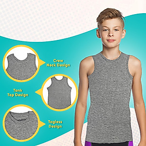 BROOKLYN VERTICAL Boys 3 Pack Muscle Shirt Sleeveless Tee - Tagless Cotton Super Soft (as1, Numeric, Numeric_6, Numeric_8, Regular, Combo A)