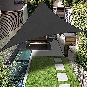 JETEVIOS Waterproof 13'x13'x13' Triangle Solid Sun Shade Sail Canopy UV Resistant for Outdoor Patio Garden Backyard Beige