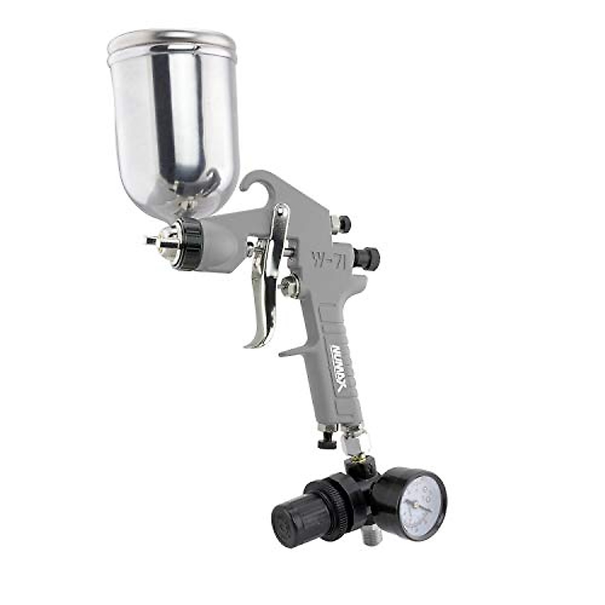 NuMax SPSC15 Pneumatic 1.5mm Tip Gravity Feed Spray Gun with 400cc Aluminum Cup , Gray