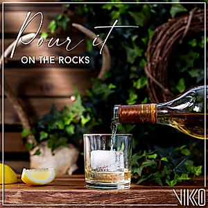 Vikko 8.25 Ounce Whiskey Glasses | Weighted Bottom to Prevent Tipping – Beautiful Seamless Construction – Set of 6 Large Glass Whisky Tumblers