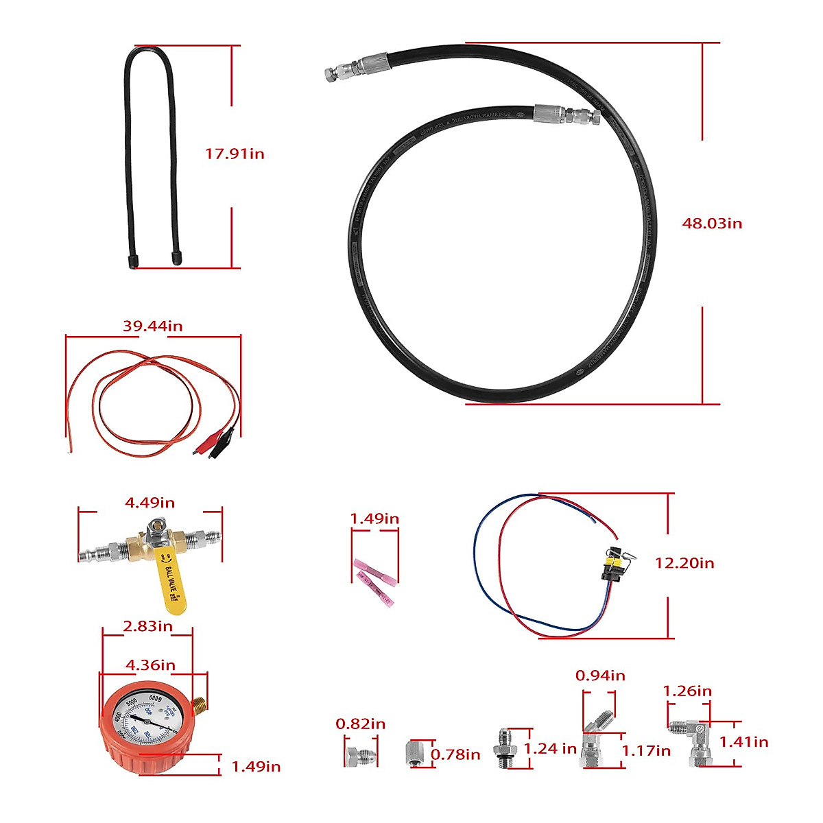 Camoo Hpop Test Tool High Pressure & Air Leak Test Gauge Tool Kit for 1994-2007 Ford 6.0L & 7.3L Powerstroke F250 F350 Dual Purpose Test Tool