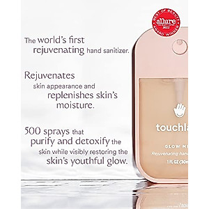 Touchland Glow Mist Rejuvenating Hand Sanitizer | Rosewater Scented | 500-Sprays each, 1FL OZ (Set of 1)