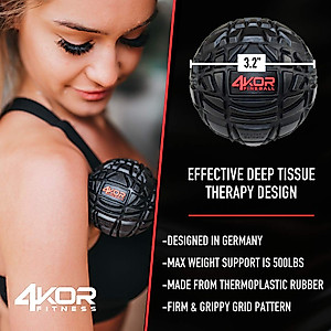 4KOR Massage Balls for Physical Therapy - Trigger Point Balls - Muscle Relief for Back, Neck, Shoulder, Foot Pain - Fitness Massage Balls - Mobility Balls for Deep Tissue Myofascial Release