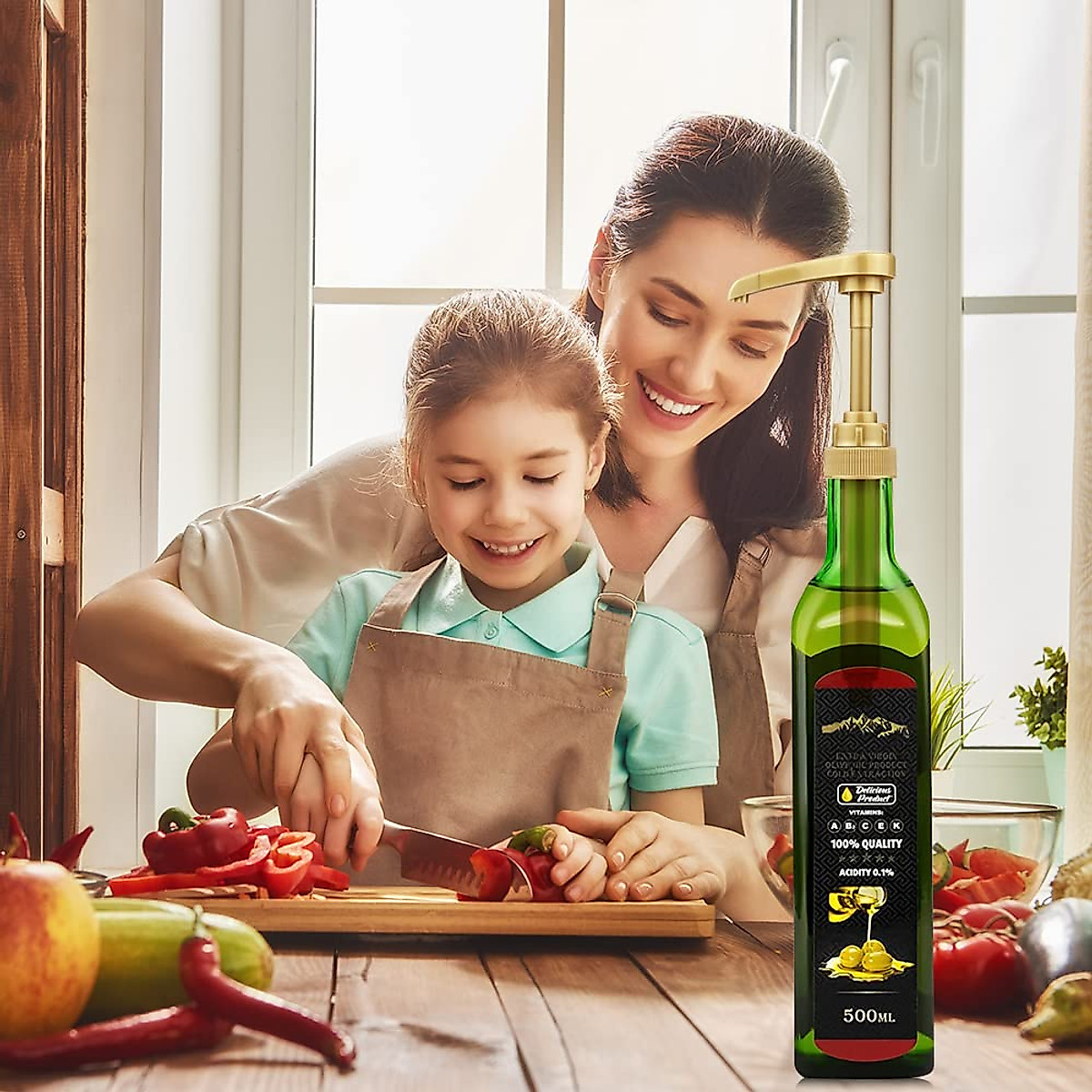 BLOCE Coffee Syrup Pump, 8-Pack Gold Kitchen Coffee Bar Tools, Fits 25.4 oz 750 mL Syrup Bottles, Compatible with Torani, DaVinci, Jordans Skinny Syrups