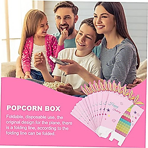 48 Pcs Mermaid Popcorn Box Terrarium Fogger Cookie Packaging Bags Paper Boxes for Food Treat Paper Box Movie Night Popcorn Bowl Infant Gift Paper Popcorn Box Portable Box Candy Cup