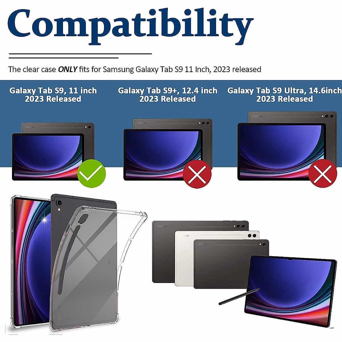 Rosbtib Case Compatible with Samsung Galaxy Tab S9/S8/S7 Cover, Premium PU Leather Folio Cover with Mandala Embossed Design for Galaxy Tab S9/S8/S7 - Blue