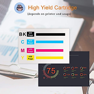 Run Star Remanufactured Ink Cartridge Replacement for Epson 200XL T200XL 200 T200XL for Expression Home XP-200 XP-300 XP-310 XP-400 XP-410 Workforce WF-2520 WF-2530 WF-2540, Black Cyan Magenta Yellow
