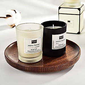 Natural Scented Candle,Aroma Candle Gift,Amber Perfume,Handmade Soy Wax in Glass Jar 12 Hours,Prefect for Meditation Stress Relief Mood Boosting (White-Amber)