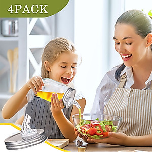 Mason Jar Pour Spouts. free flow Mason Jar Pour Spouts, mason jar for spout regular mouth size 70mm dispenser germination cover. Suitable for any liquid. LeakProof 2Pack + 4 Black Lid Caps (2 Pack