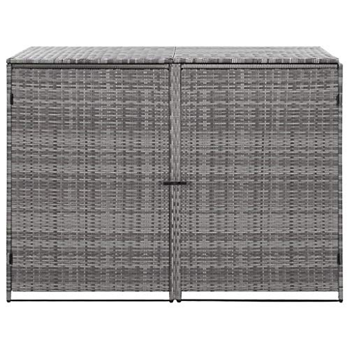 Canditree Outdoor Poly Rattan Storage Shed for Garbage Cans, Garden Patio Storage Shed Anthracite 58.3"x30.3"x43.7"