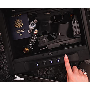 RPNB Gun Safe,California DOJ Certified,Quick-Access Pistol Safe for Multiple Handguns with Biometric Fingerprint Lock