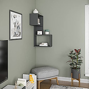 Ada Home Décor Wingate Wall Shelf, 19'' x 34'' x 8'', Anthracite